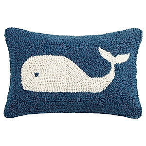 Peking Handicraft Whale Hook, 8X12 Throw Pillow, 1 Count (Pack of 1)