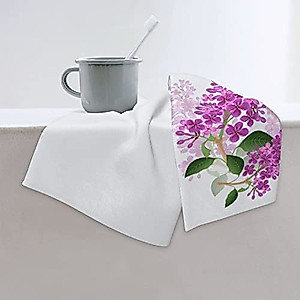 Mount Hour Beautiful Lavender Flower Violet Purple Pink Hand Towels Pink Floral Face Towel Soft Guest Towel Portable Kitchen Tea Dish Towels Washcloths Bathroom Decor Housewarming Gifts 15.7" X 27.5"
