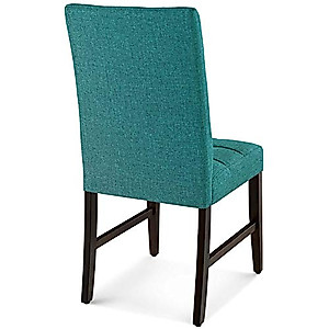 Modway Promulgate Biscuit Tufted Upholstered Fabric Dining Side Chair, Set of 2, Teal