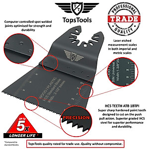 26 x TopsTools FAKA26A Fast Fit OMT Mix Blades for Dewalt Bosch Fein (Non-StarLock) Makita Milwaukee Craftsman Chicago Ryobi Rockwell (HyperLock) Porter Cable Multi Tool Accessories