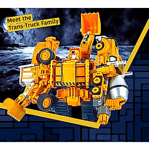 Big Mo's Toys Tractor Robot Construction Set- 5 pcs TransTruck Transforming Tracktors to Robots STEM Action Figures DIY Set- Holiday, Birthday Gift Toys for Kids