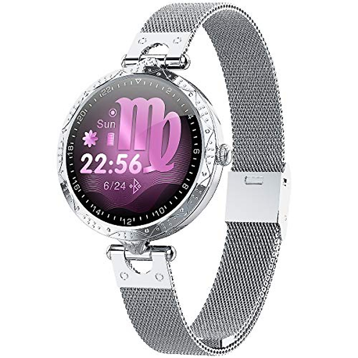Smart Watch for Women,Fitness Tracker with Blood Pressure Heart Rate Waterproof Bluetooth Pedometer Sleep,Sport Activity Tracker Compatible for iOS Android Phones,(Silver Gray)