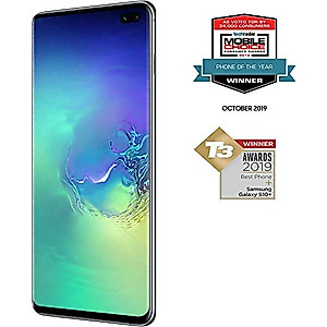 Samsung Galaxy S10+ Plus 128GB / 8GB RAM SM-G975F Hybrid/Dual-SIM (GSM Only, No CDMA) Factory Unlocked 4G/LTE Smartphone - International Version (Prism Green, 128GB)