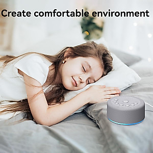 Sleep Sound Machine White Noise Machine 30 Non Looping Sounds 12 Night Light Colors 5 Timers 36 Adjustable Volume Memory Function Brown Noise Sounds Machine for Baby Kids Adult & Home Office Travel