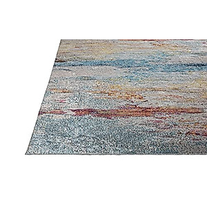 Mylife Rugs Contemporary Modern Non Slip Machine Washable Printed Area Rug, Rainbow 3'x5'