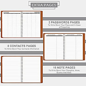 2023-2024 Monthly Planner - 18 Months Calendar/Planner with Faux Leather, 8.86" x 11.4", Jul.2023 - Dec.2024, 15 Notes Pages, Strong Twin - Wire Binding, Pocket, Monthly Tabs, Perfect Organizer