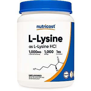 Nutricost L-Lysine Powder 1KG (2.2lbs) - Pure L-Lysine, Non-GMO, Gluten Free