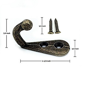 Richohome 15 Pcs Bronze Vintage Wall Mounted Small Single Hook Hangers