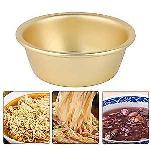 Korean Noodle Pot, Yellow Aluminum Alloy Stockpot Ramen Noodle Cooking Pot Rapid Instant Noodle Cooker for Home Kitchen(Rice Wine Bowl)