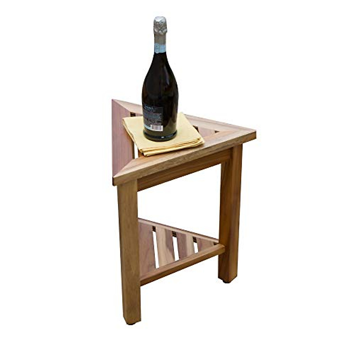 EcoDecors ED977 Flexi Corner Shower Stool, Natural