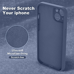 Vooii Compatible with iPhone 14 Case, Upgraded Liquid Silicone with [Full Cover Camera Protection] [Soft Anti-Scratch Microfiber Lining] Protective Phone Case for iPhone 14 6.1 inch - Navy Blue