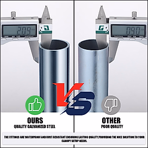 Blulu 12 Pieces 8 Leg Style Canopy Fittings Kit Low Peak Shed Frame Kit Canopy Frame Only Metal Garage Kit for 1 3/8-inch Top Rail Flower Stands and Greenhouse Frames Awnings