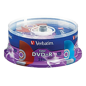 Verbatim 4.7Gb 16X Color DVD+R Spindle, 25/Pack