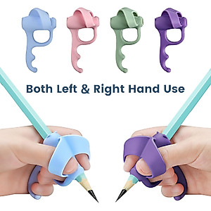 Pencil Grips for Kids Handwriting ZZWS Ergonomic 5 Fingers Pencil Grippers Posture Correction Writing Aid Grips for Toddler,Pen Grips for Beginners,School Supplies,Classroom Must Haves(4pcs)