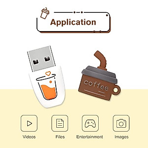 LEIZHAN Cute Coffee USB Flash Drive Computer Memory Stick USB Pendrive for Teachers, Students, Family and Friends (32GB, Brown Coffee)