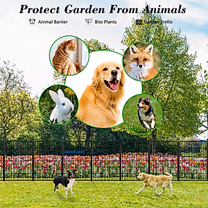 Decorative Garden Fence 32 Pack Black Metal Fence Panels 40in(H) x72ft(L) Temporary Fencing for Yard, Patio, Outdoor, Landscape, Flower Bed Animal Barrier Border for Dog