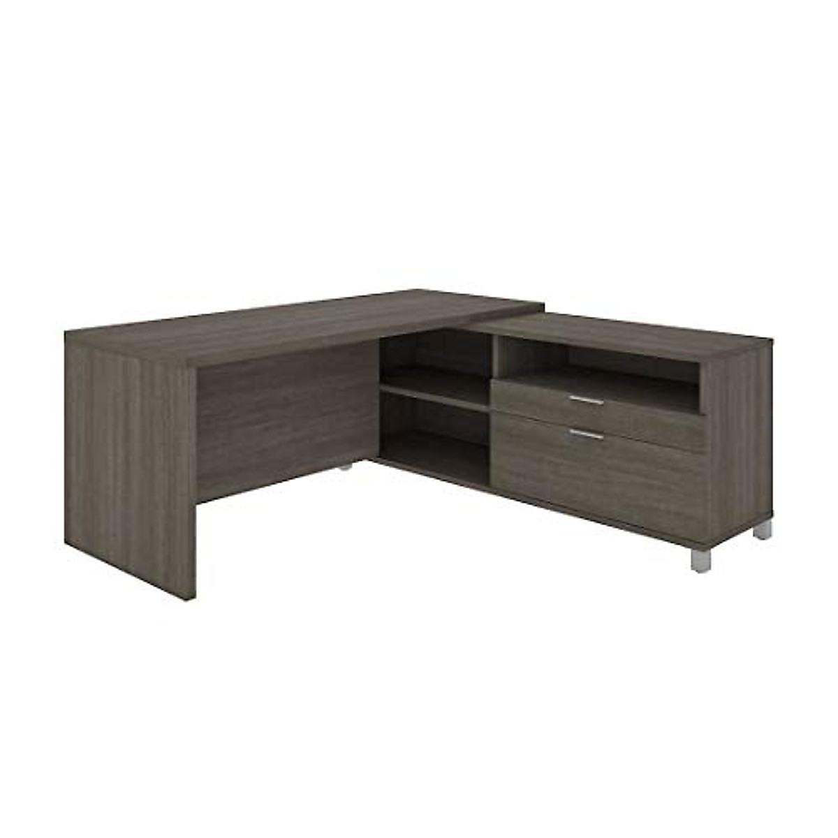 Bestar L Shaped Computer Desk with Storage, 72-inch Corner Desk with Storage, Desk for Office