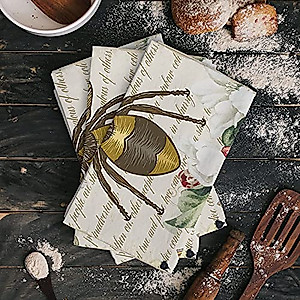 LOVE HOME DAY Kitchen Towel Set of 1, Spring Bee Watercolor White Blossoms Flower Butterfly Hand Towels Absorbent Microfiber Dish Cloth Vintage Stamp Washable Tea Bar Dishcloth Cleaning Cloths