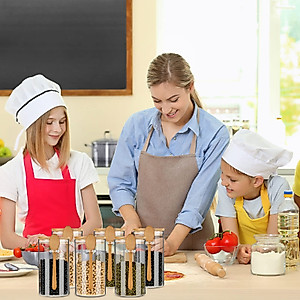 12 Sets Glass Jars with Bamboo Lid and Spoon 23 oz Clear Canisters with Airtight Wooden Lid for Coffee Beans Sugar Flour Nuts Spice Candy Loose Tea Food Kitchen Storage