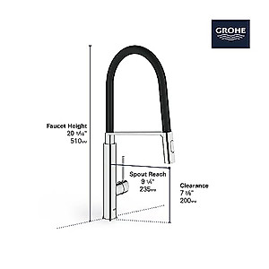 GROHE 31492DC0 Concetto Semi-Pro Kitchen Faucet with Pull-Out Sprayer Supersteel (Stainless Steel)