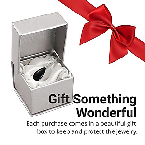 Shop LC Onyx Necklace in 925 Sterling Silver - Black Teardrop Pendant Necklaces for Women - Handmade Silver Boho Pendant - December Birthstone Necklace with Stainless Steel Chain - 20" Necklace