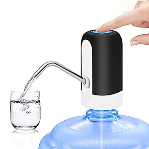 KUFUNG Water Dispenser for 5 Gallon Bottle - Rechargeable Water Pump for 5 Gal Jug, BPA-Free, Food Grade Silicone Hose, Stainless Steel Spout - 30-40 Days Battery Life, Easy One Switch Operation