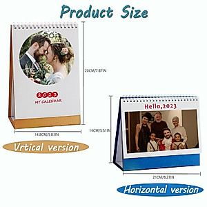 Personalized Desk Custom Calendar 2023-2024 Personalized Calendar with Your Photo, 13 Pictures Calendar DIY Gifts for School, Office, Home(8.3" x 5.5") (horizontal style)