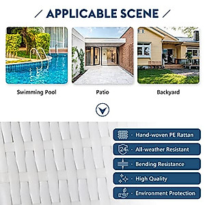 XYFDDWM 79.9" Outdoor Sunbed with Adjustable Canopy, Double Lounge, PE Rattan Daybed, White Wicker, Gray Cushion (White)