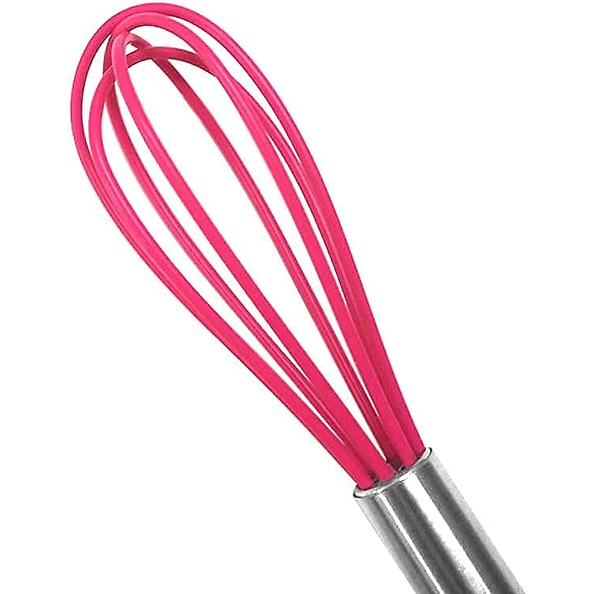 4 Pack" Multi-Color Mini Silicone Kitchen Whisks with Stainless Steel Handles Egg Beater Milk Beater Balloon Whisk for Blending Stirring Whisking and Beating(4 Colors)