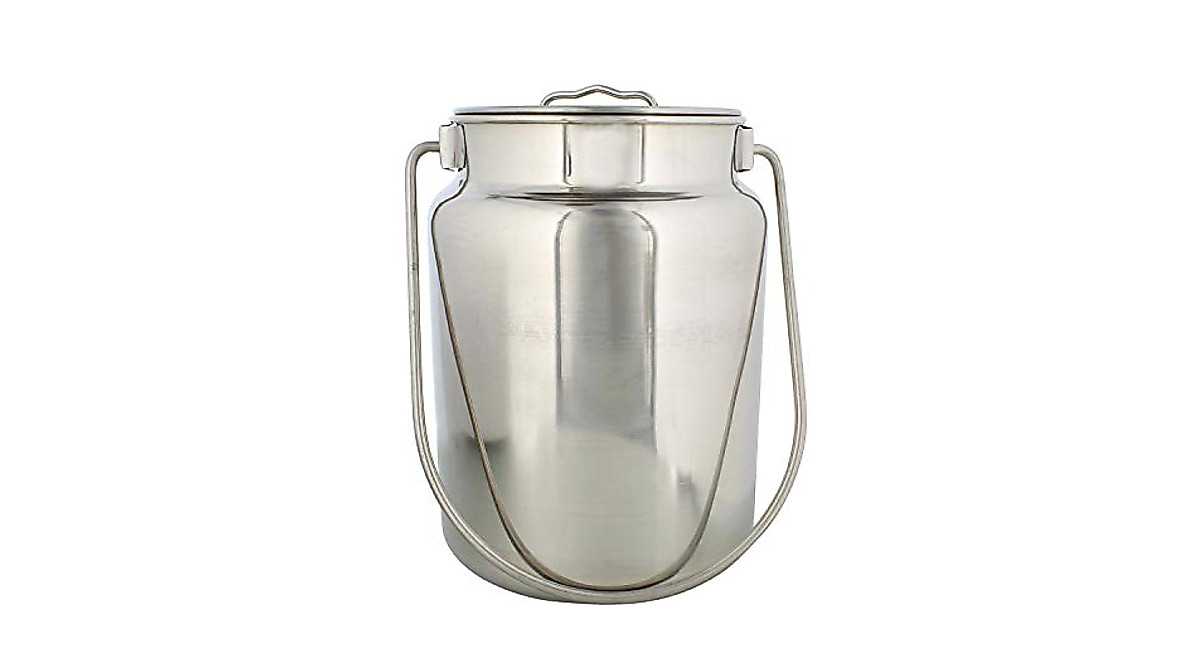 Rural365 1 Gal Metal Milk Jug - Stainless Steel Farmhouse Decor