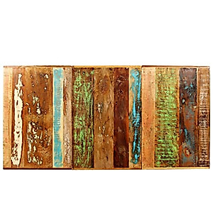 GOLINPEILO Wooden Dining Table with Steel Legs, Industrial-Style Kitchen Table Solid Reclaimed Wood 70.9" x 35.4" x 30.3" -AA