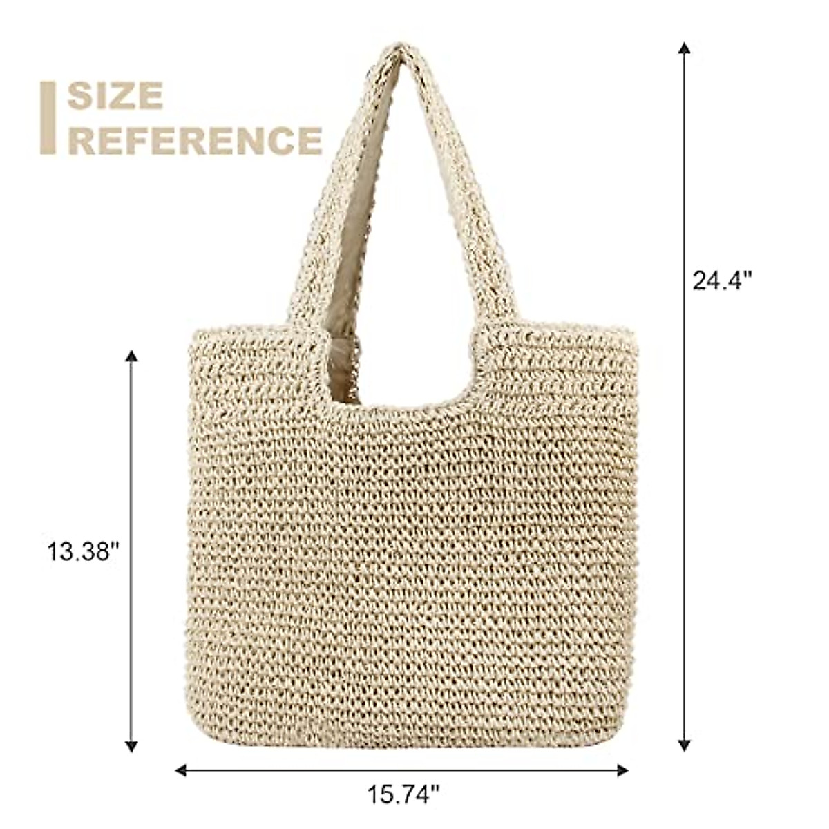 Freie Liebe Straw Beach Bag for Women Summer Woven Tote Bag Shoulder Handbags
