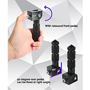 RACOONA Foot Pegs,Bike Pegs,Foldable Motorcycle Foot Pegs,Car Accessories 8MM Motorcycle Pegs,90 Degree Fixed Folding Passenger Pedal,Universal Footpeg Aluminum Pedals for Electric Motor Bicycle ATV