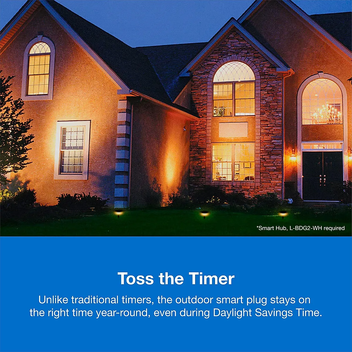 Lutron Caséta Weatherproof+ Outdoor Smart Plug On/Off Switch | Works with Alexa, Google Assistant, Ring, Apple HomeKit (smart hub required) | for Landscape and String Lighting | PD-15OUT-BL | Black