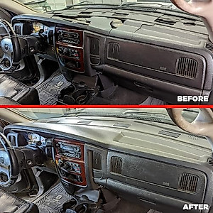 DashSkin One Piece Molded Dash Cover Cap Compatible with 2002-2005 Dodge Ram 1500 (2003-2005 Ram 2500/3500) Ram in Black - Easy Third Gen Ram Cracked Dashboard Fix