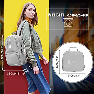 ZOMAKE Lightweight Packable Backpack - 35L Light Foldable Hiking Backpacks Water Resistant Collapsible Daypack for Travel(Sliver Grey)