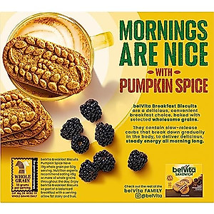 belVita Pumpkin Spice Breakfast Biscuits, 30 Total Packs, 6 Boxes (4 Biscuits Per Pack)