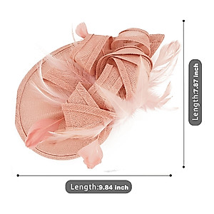 Cizoe Fascinators for Women Tea Party Hats Kentucky Derby Feather Fascinator Headbands Wedding with Hair Clip(A-white)