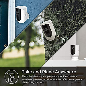 Kasa Home Security Camera System Wireless Outdoor & Indoor Camera by TP-Link, 1080P HD with Siren, Night Vision, Battery Rechargeable, Magnetic Wall Mount, Works w/Alexa & Google Home (KC300S2)