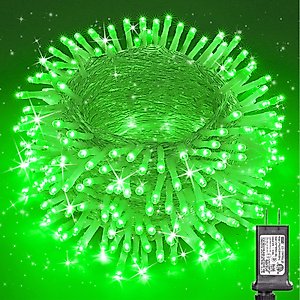 Jnaurb Decorative Light St. Patrick's Day Lights, 75 Feet 200 Led Indoor Fairy Twinkle Lights, Plug in String Light 8 Modes Waterproof for Home, Party, Holiday, St. Patrick's Day Decorations(Green)