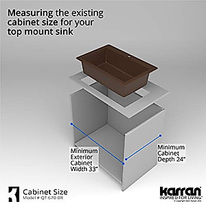 Karran QT-670 Drop-In Quartz Composite 33 in. 1-Hole Single Bowl Kitchen Sink in Brown