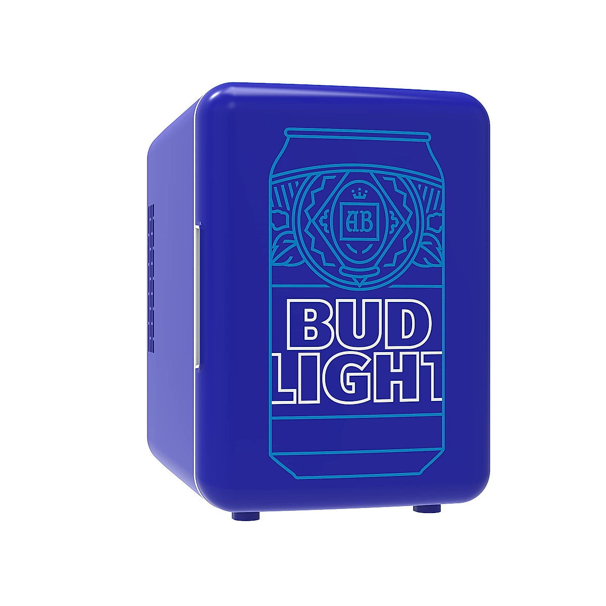 CURTIS MIS152BULT Bud Light, Mini Portable Compact Personal Fridge Cooler, 4 Liter Capacity Chills Six 12 oz Cans, 100% Freon-Free & Eco Friendly, 6, Navy