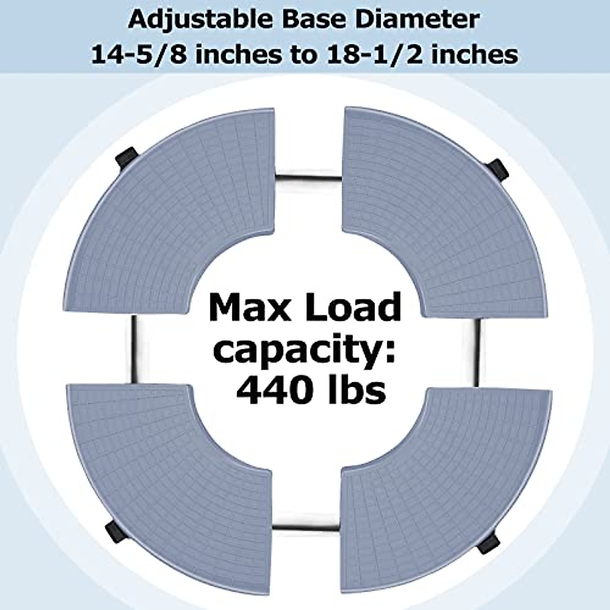 2 Packs Plant Caddy with Wheels 15 -19 Adjustable Heavy Duty Rolling Plant Stand with Casters Outdoor Indoor Planter Dolly 440 Lbs Capacity for Large Plant Pot, Trash Can Dolly, Garden Pot (Gray)