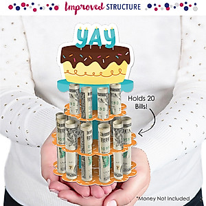 Big Dot of Happiness Colorful Happy Birthday - DIY Birthday Party Money Holder Gift - Cash Cake