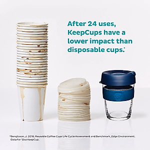 KeepCup Brew, Reusable Glass Cup, Medium 12oz/340mls, Deep