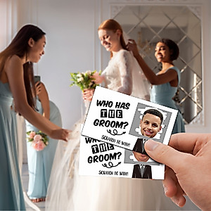 Bridal Shower Games - Who Has The Groom Scratch Off Cards - Cute Scratch Off Cards & Stickers - Bachelorette Party Game - Girls Night Out Activity - Bride Shower Supplies Decorations - 36 Pcs(D01)