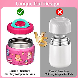 ACOTUM Insulated Thermo Food Jar for Kids - 12 Oz Capacity, Suitable for Hot & Cold Foods, Leak-Proof Vacuum Stainless Steel Design with Wide Mouth for Lunches, Soups and Travel