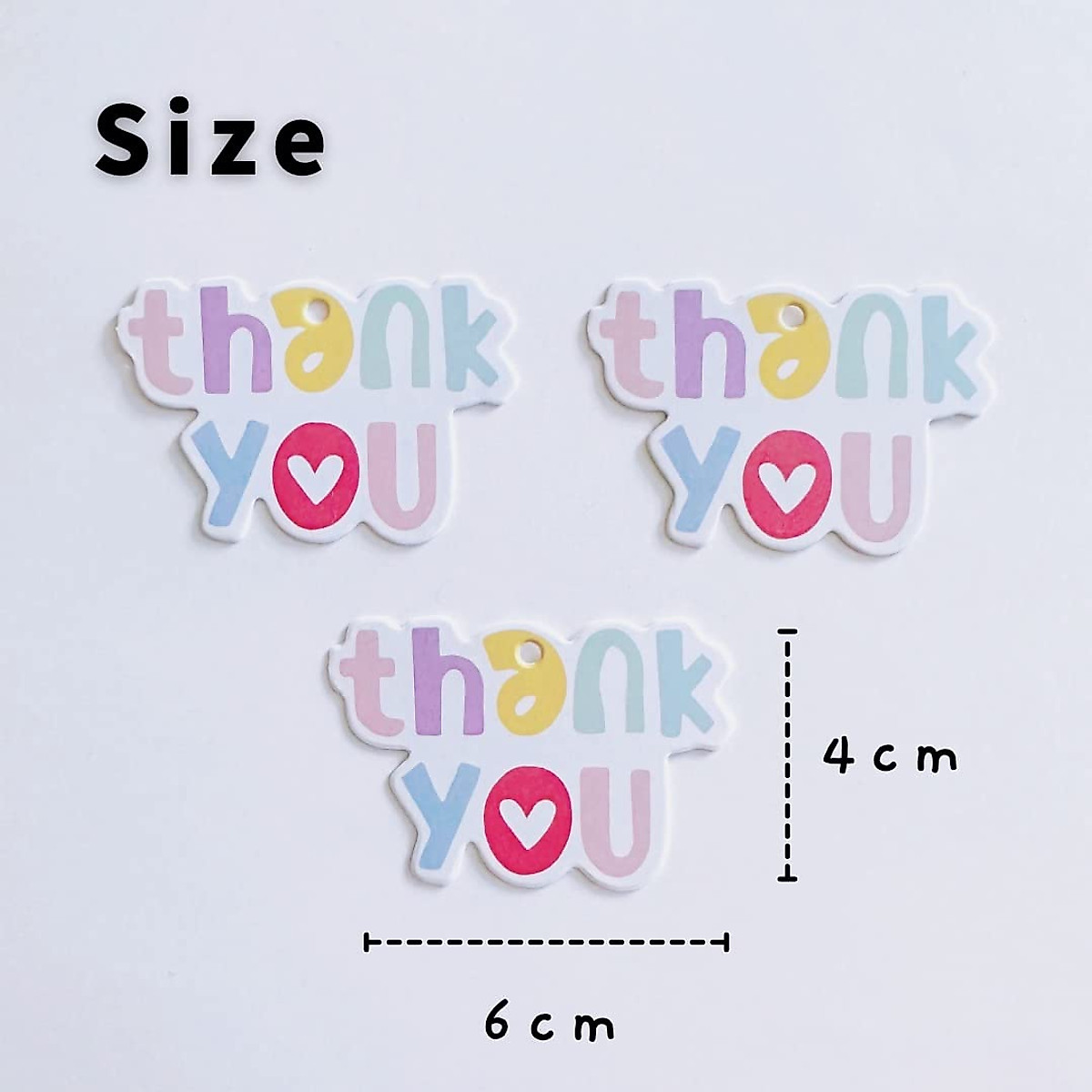 Thank You Paper Gift Tag (50 Pcs) - Great for Party, Baking Deco, Presents, Wedding Favors, Baby Shower, Birthday, Graduation, Holidays