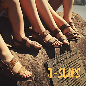 J-Slips Sandals for Women and Men - Comfortable Jesus Jandals for Beach, Summer, and Shower - Waterproof Hawaiian Slides in 12 Colors, Sandalias (Coconut, M12)