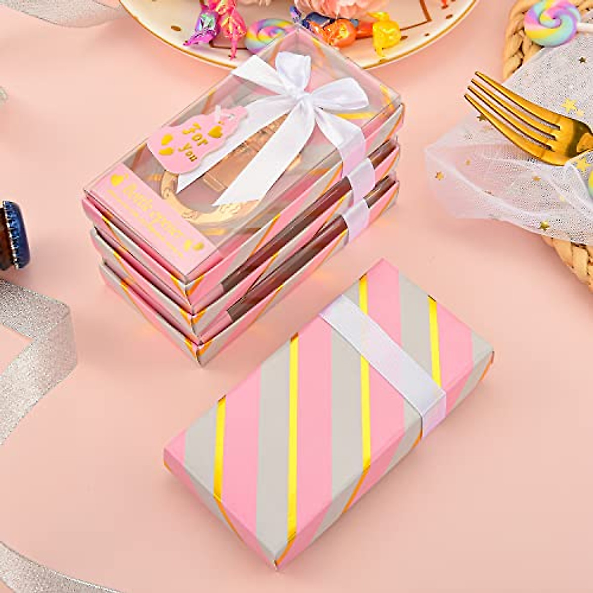 24 PCS Baby Bottle Opener Favors Baby Shower Party Favors Baby Girl Shower Gifts Decorations Souvenirs for Guest (Pink, 24)